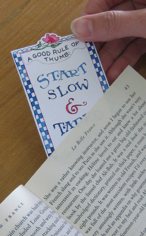 Start Slow & Taper Off Bookmark | Susan Branch Blog